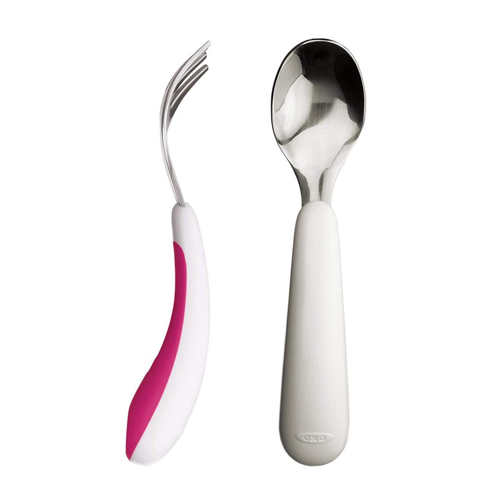 OXO Tot On The Go Fork and Spoon Set with Carrying Case – Tickled Babies