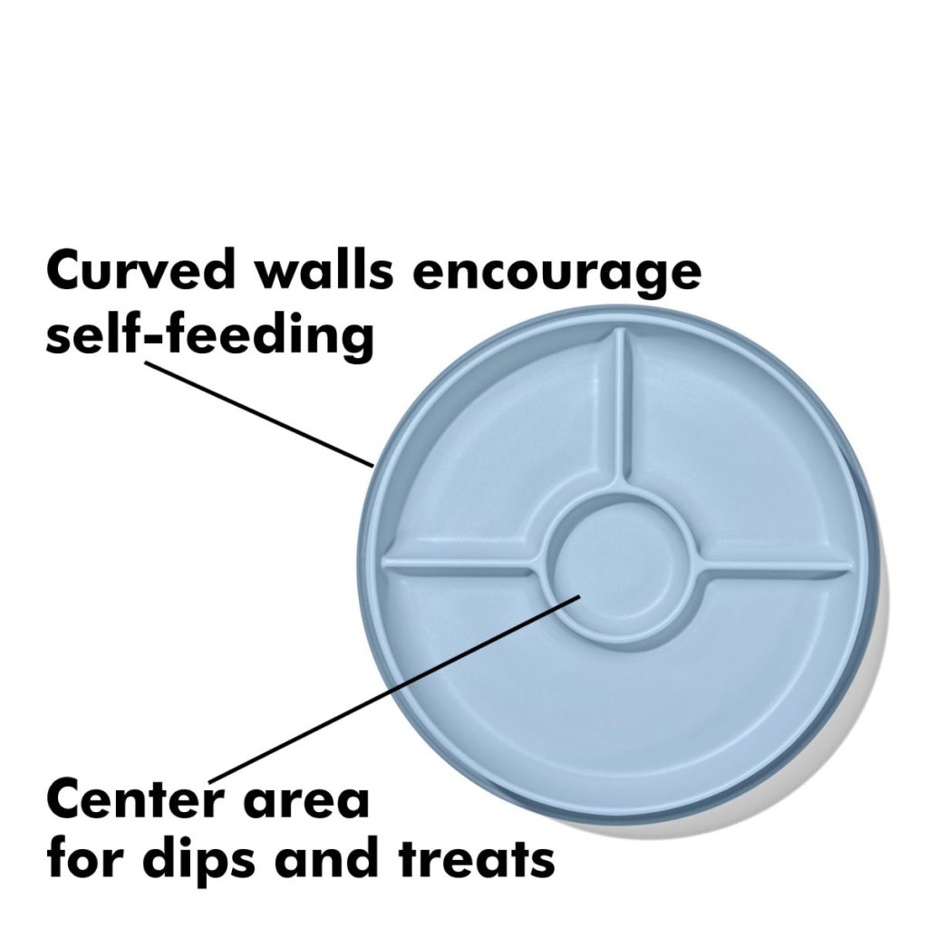 OXO Tot Stick and Stay Suction Divided Plate – Tickled Babies