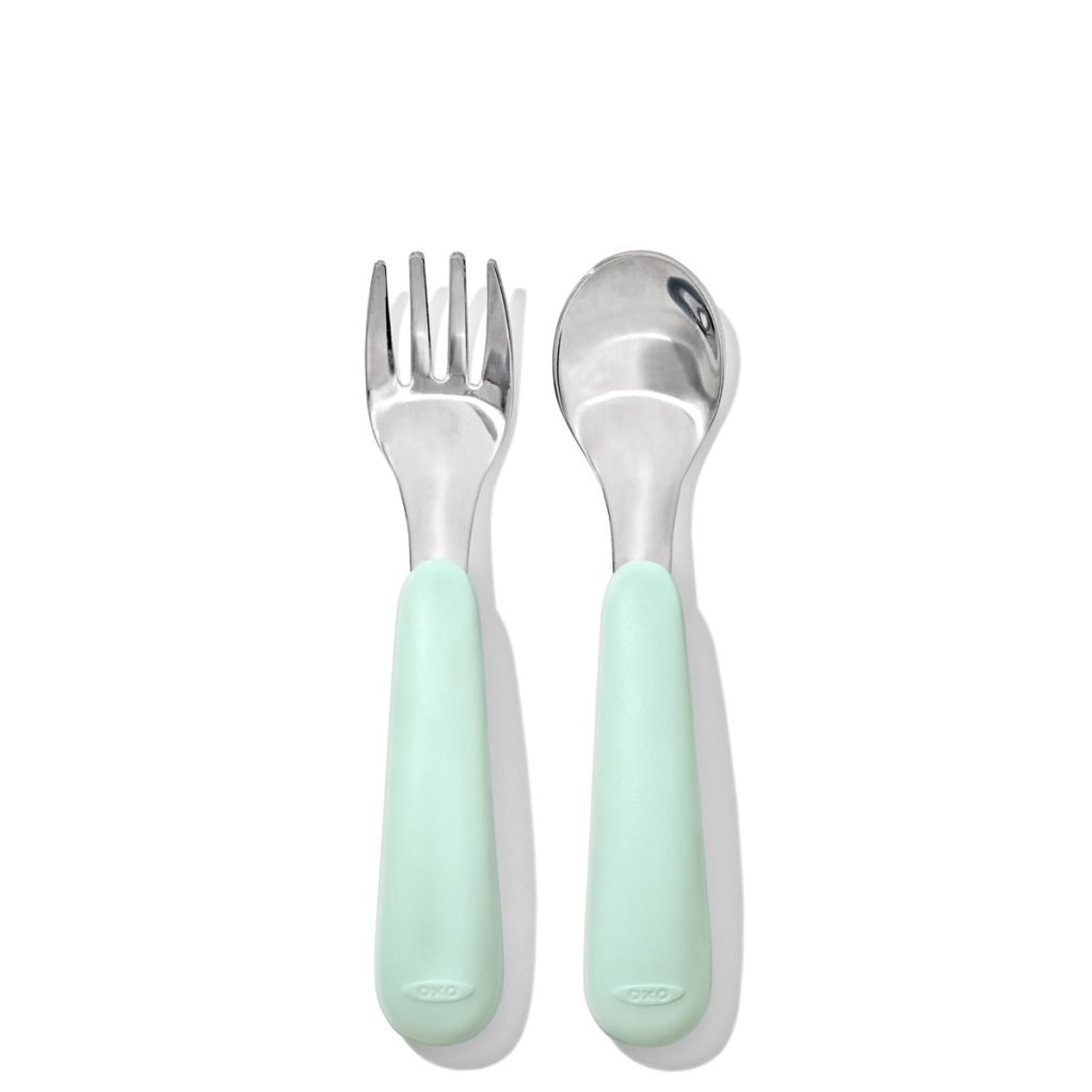 OXO Tot On The Go Fork and Spoon Set with Carrying Case – Tickled Babies